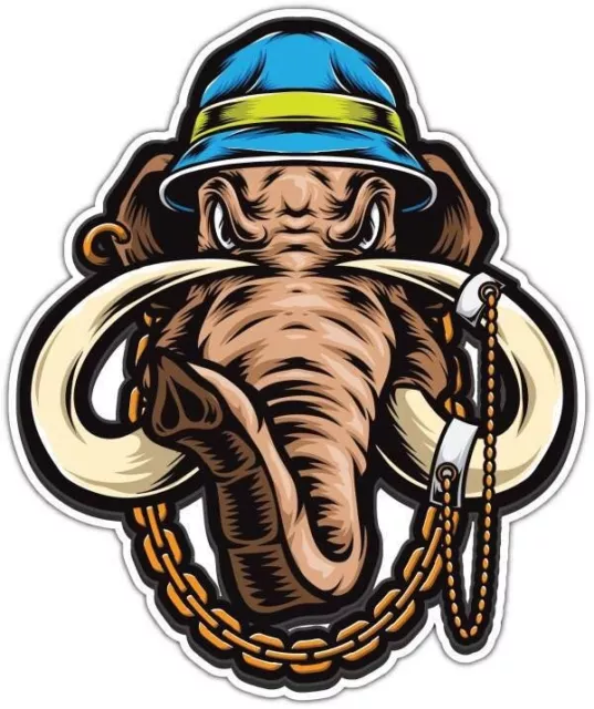 Cool Funky Elephant Mammoth Car Window Stickerphone Decal Water Bottle ...