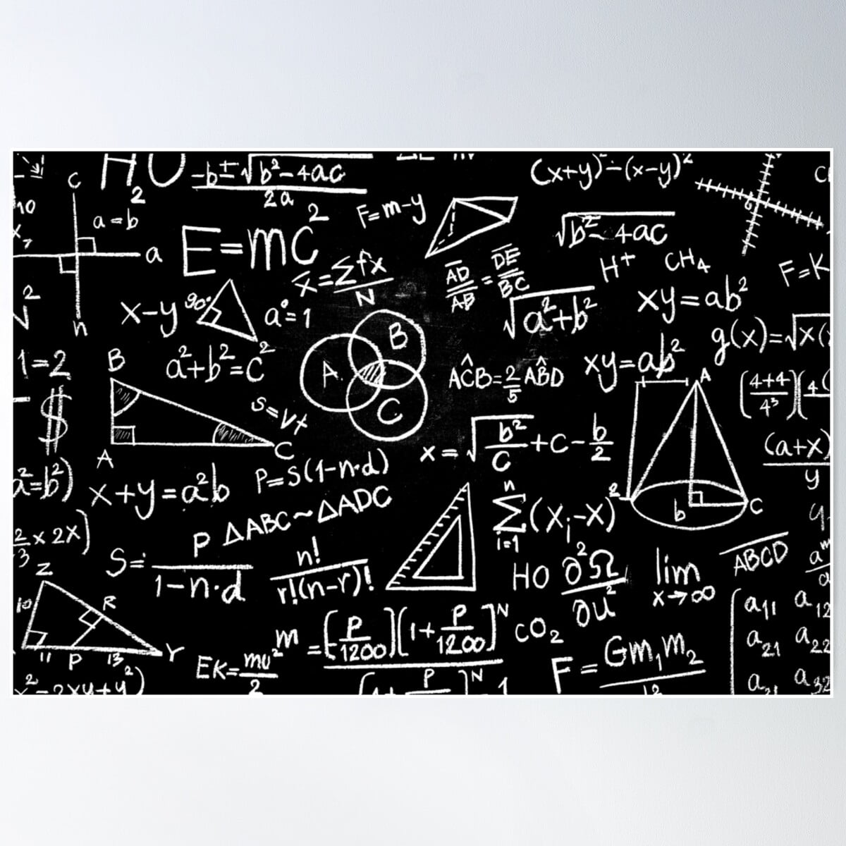 Cool Funky Physics Formula Pattern Poster Wall Art, Modern Wall Decor ...