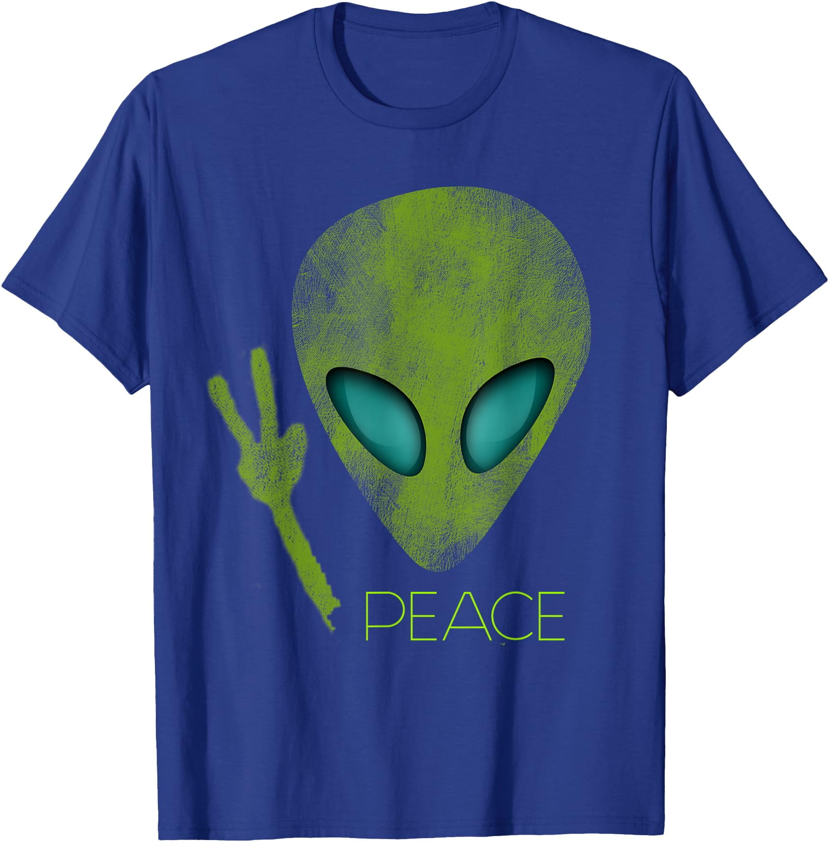 Cool Funny Cute Alien Peace Sign UFO Lover Birthday Gift Unisex T-Shirt ...