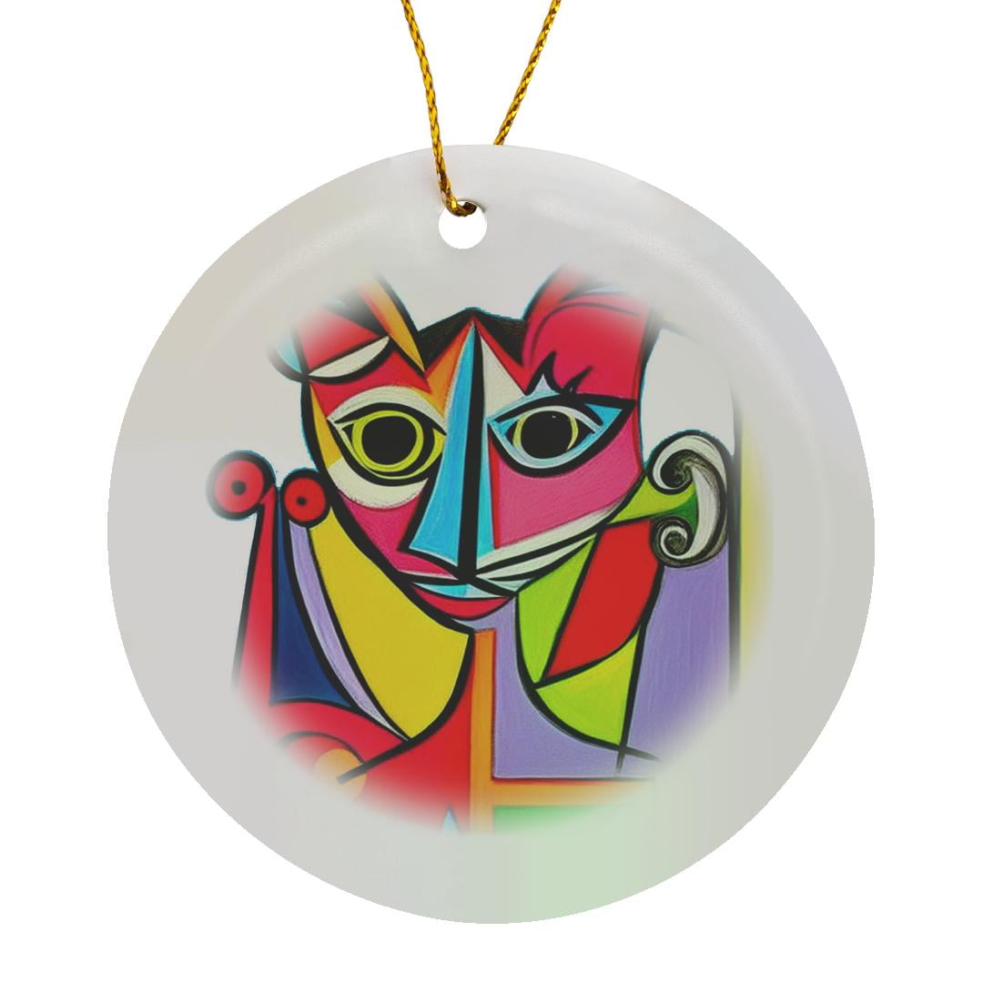 Cool Funny Cute Artsy Colorful Kitty Cat Picasso Style Cubism Art Pets ...