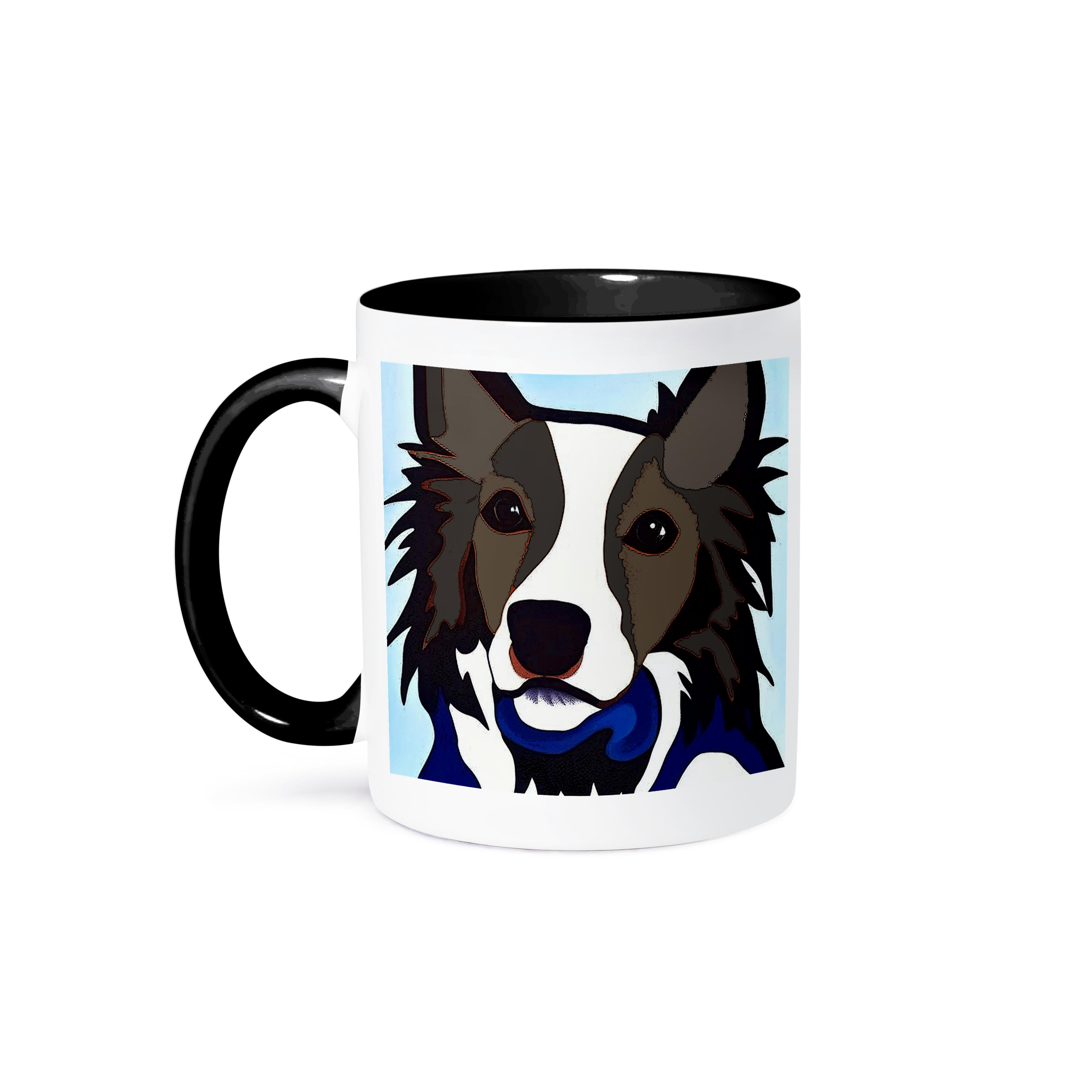Cool Funny Cute Border Collie Puppy Dog Picasso Style Pop Art, 11oz Two ...