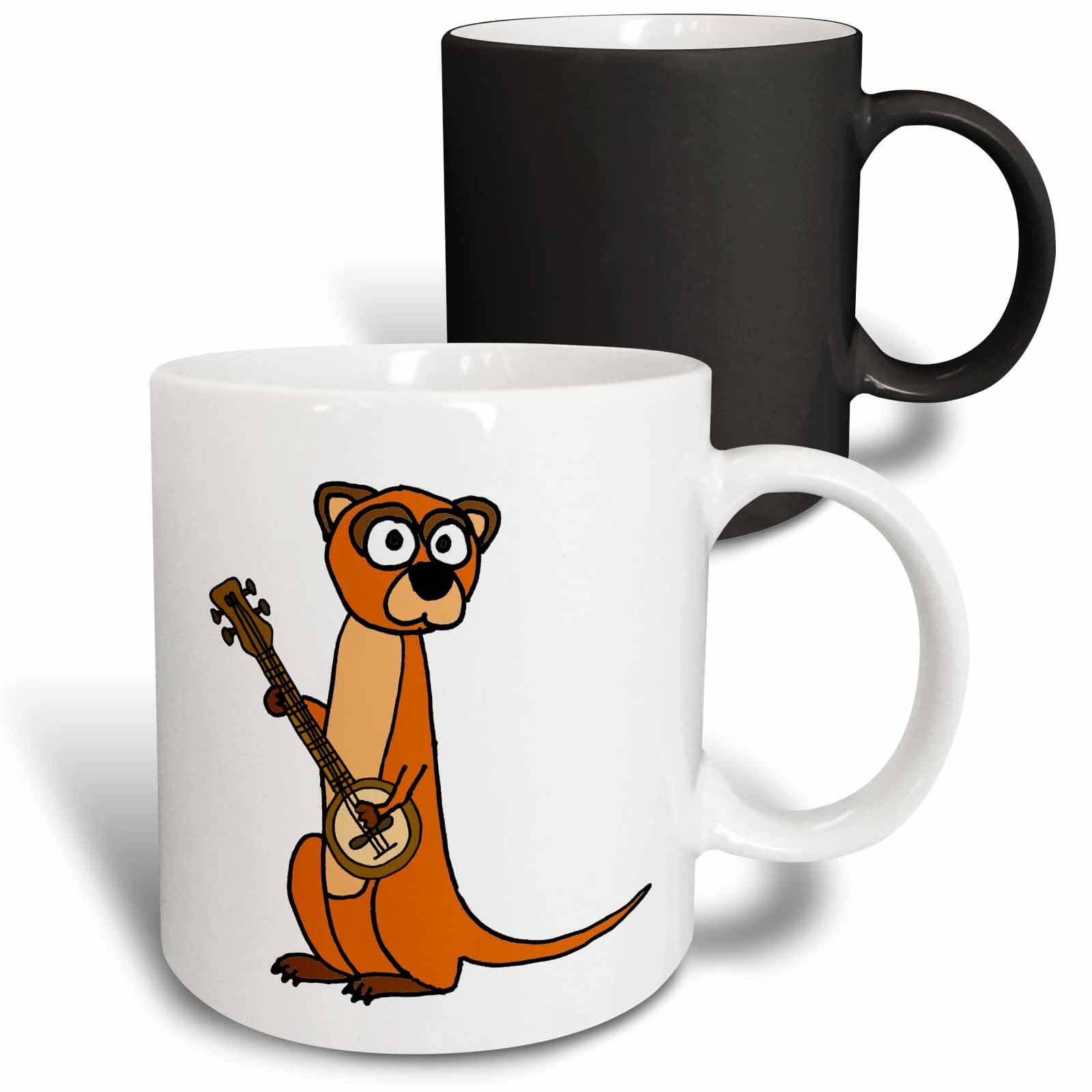 3drose, Cool Funny Cute Mongoose Playing Banjo Cartoon, 11oz Magic ...
