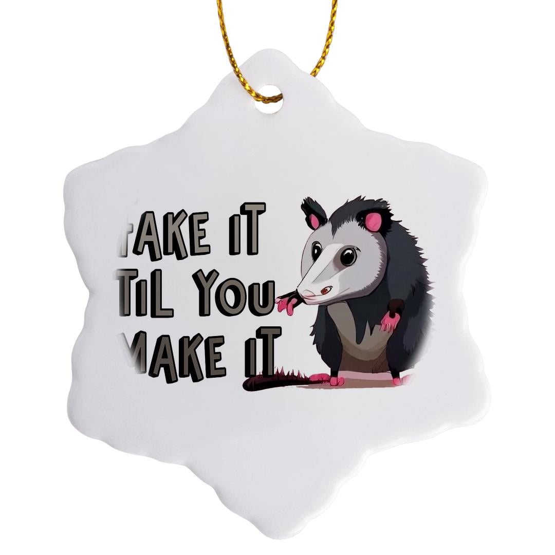 3drose, Cool Funny Cute Possum Fake It Til You Make It Cartoon, 3 inch ...