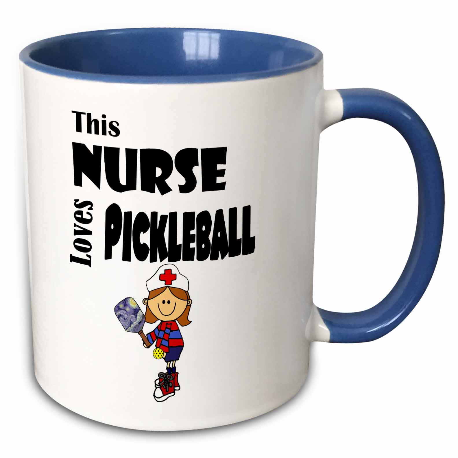 3drose, Cool Funny Cute This Nurse Loves Pickleball Sports Cartoon ...