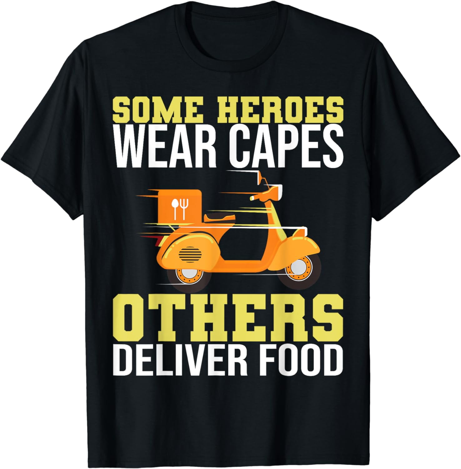Cool Funny Food Delivery Gift Pizza Driver Deliver Food Men T-Shirt ...