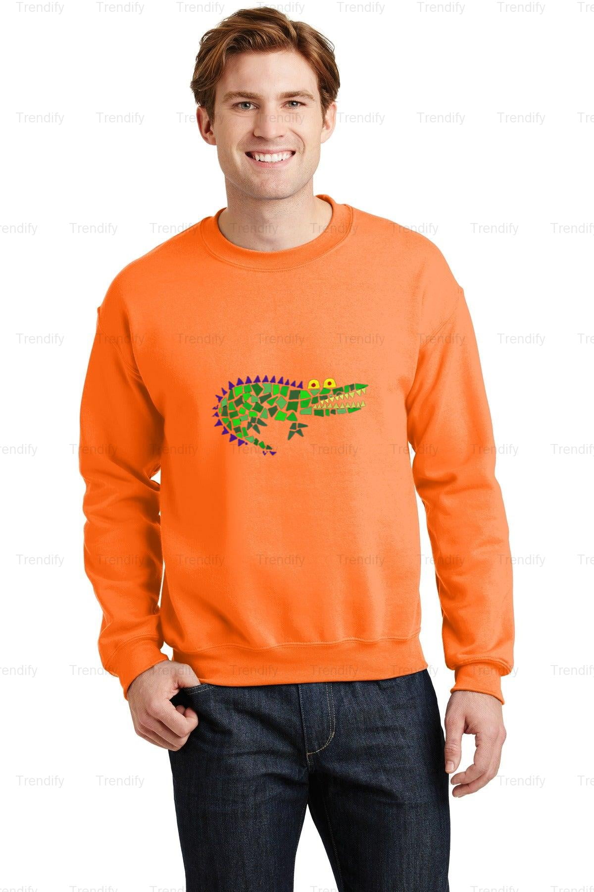 Cool Funny Funky Crocodile Abstract Art Graphic Unisex Sweatshirt ...