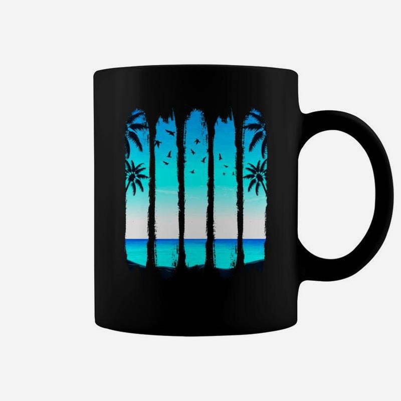 Cool Funny Graphic Beach Palm Tree Ocean Sunset Coffee Mug - Walmart.com
