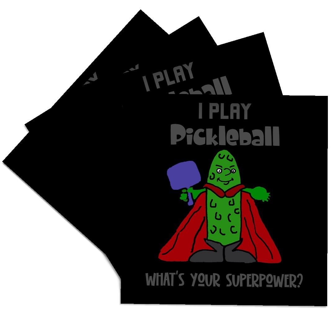 3drose, Cool Funny Pickle Pickleball Superhero with Superpowers, Set of ...