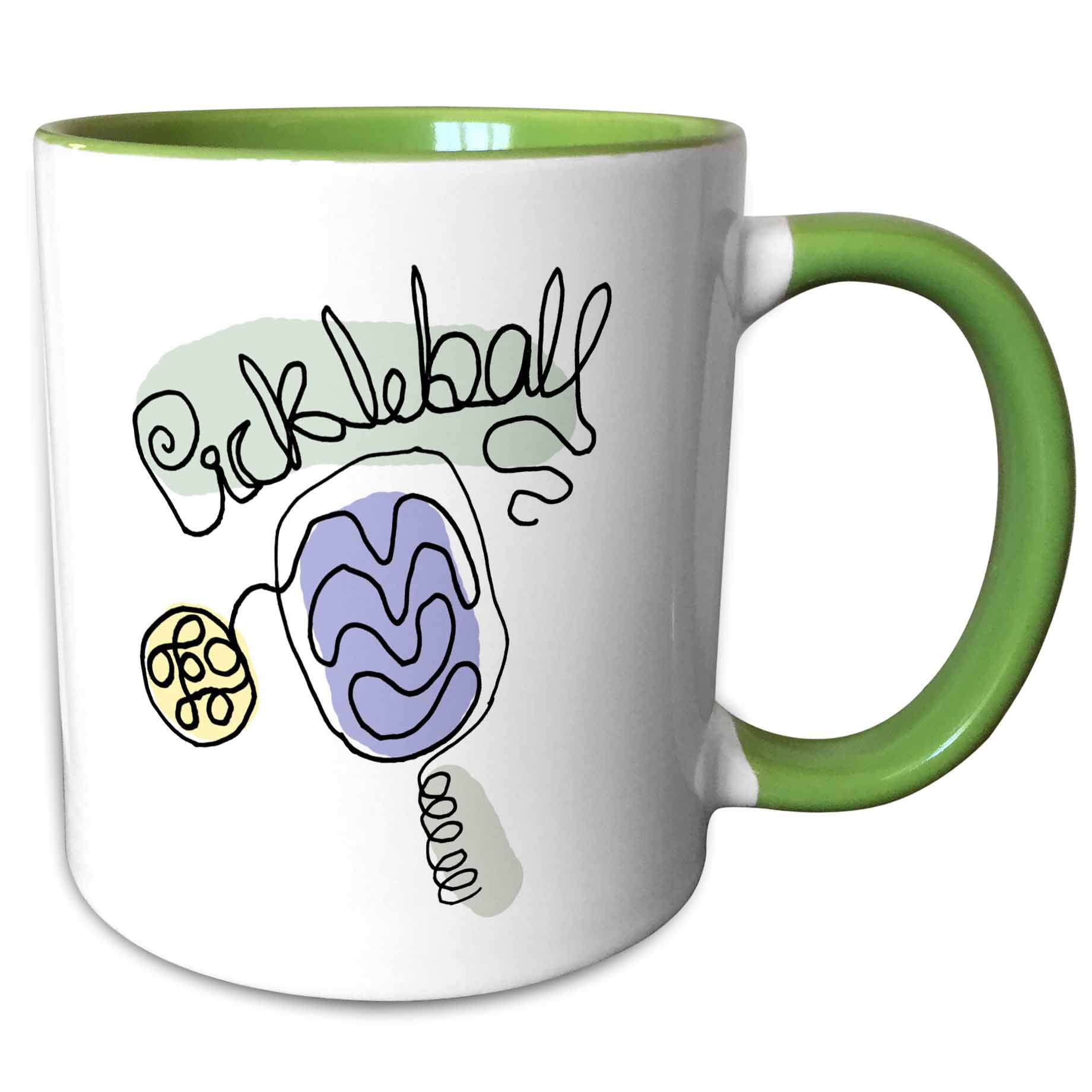 3drose, Cool Funny Pickleball Paddle and Ball Abstract Line Art Sports ...