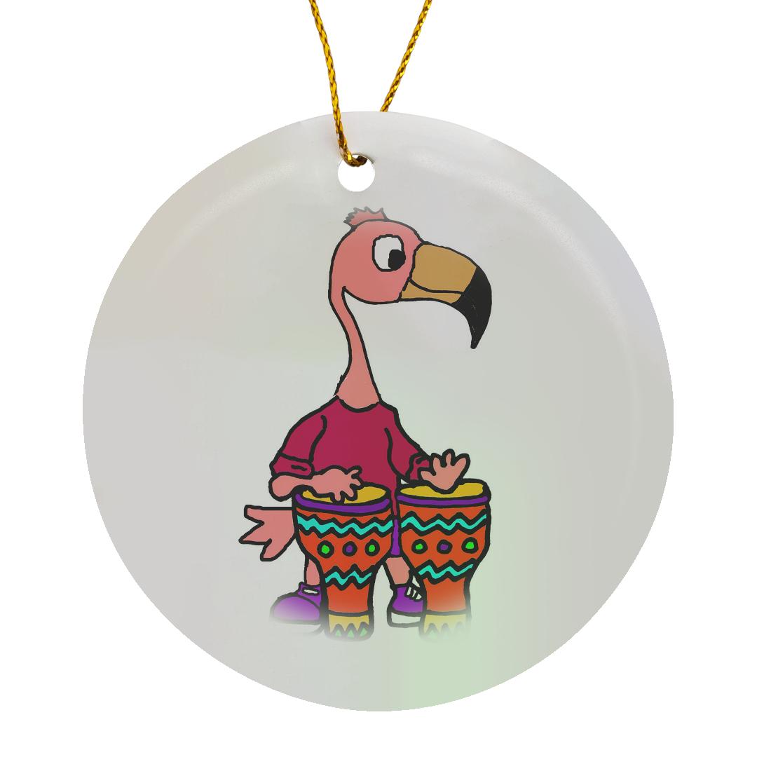 3drose, Cool Funny Pink Flamingo Playing Bongo Drums Music Cartoon ...