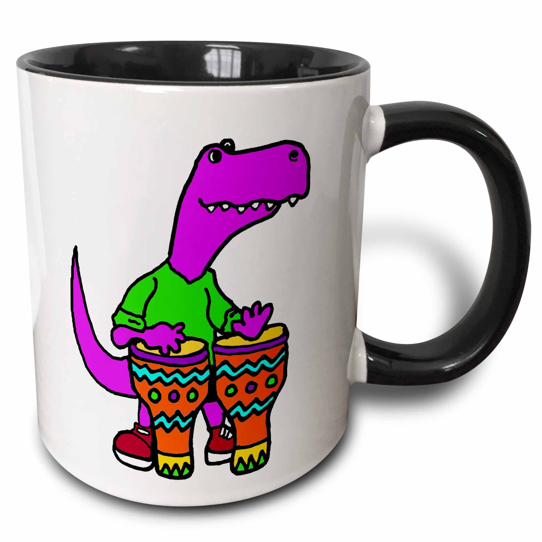 3drose, Cool Funny Purple T-rex Dinosaur Playing Bongo Drums Music ...