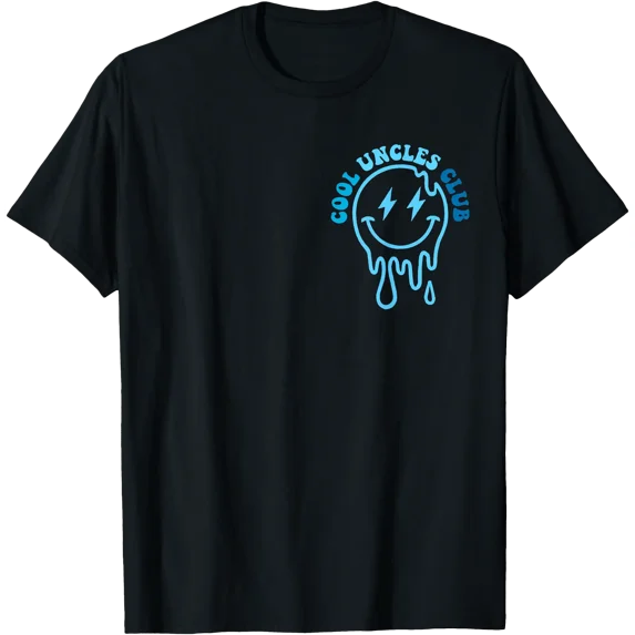 Cool Funny Uncles Club Lightning Smiley Face T-Shirt New Uncle Gift ...