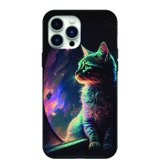 Cool Galaxy Cat Outer Space Pattern Case with iPhone 17 to 11 Pro Max ...