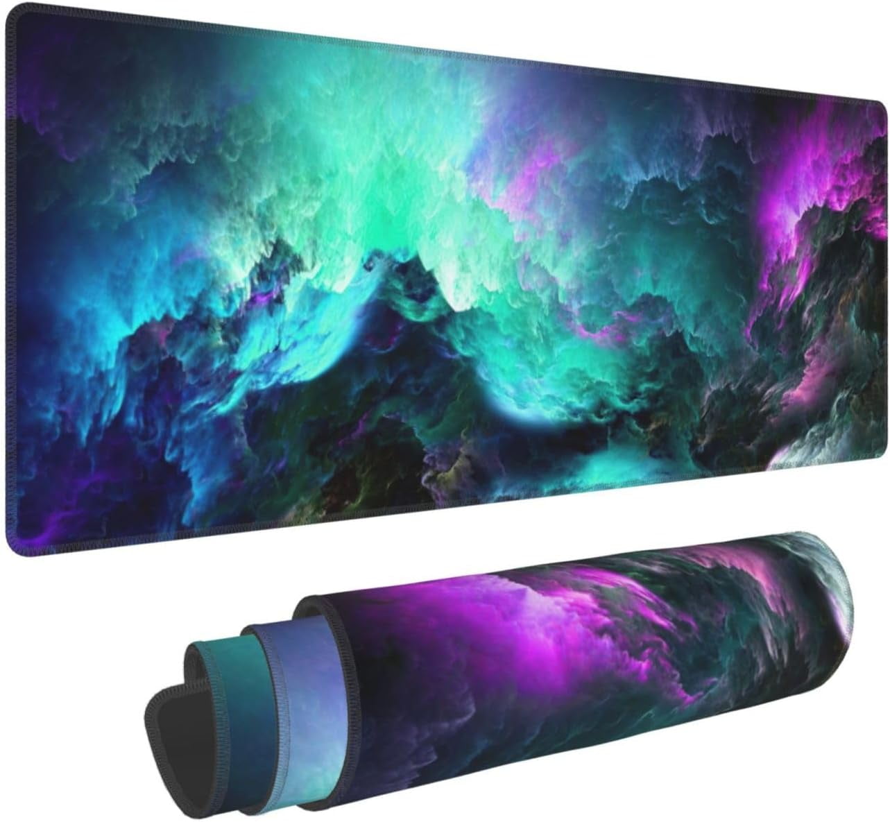 Cool Galaxy Nebula Purple Black Mouse Pad Large Extended NonSlip Rubber ...