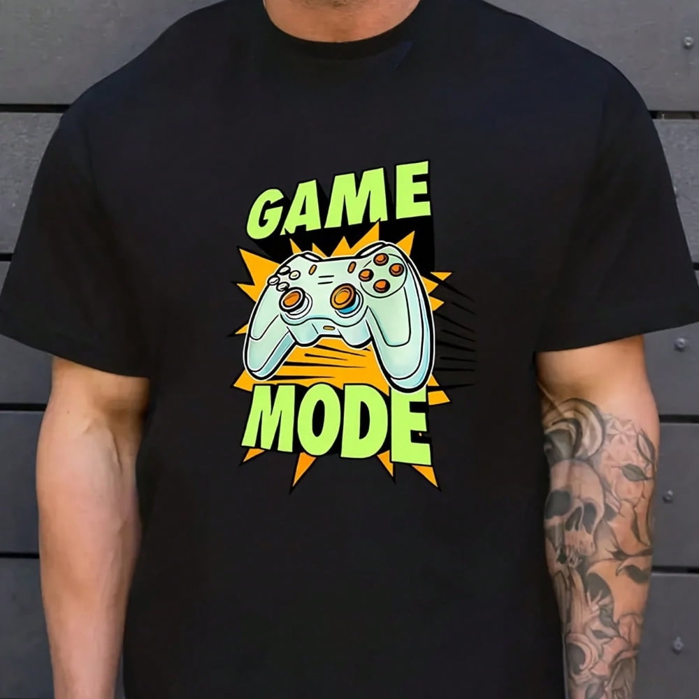 Cool Game Console Print, Men's Fashion Round Neck Short Sleeve, Simple ...