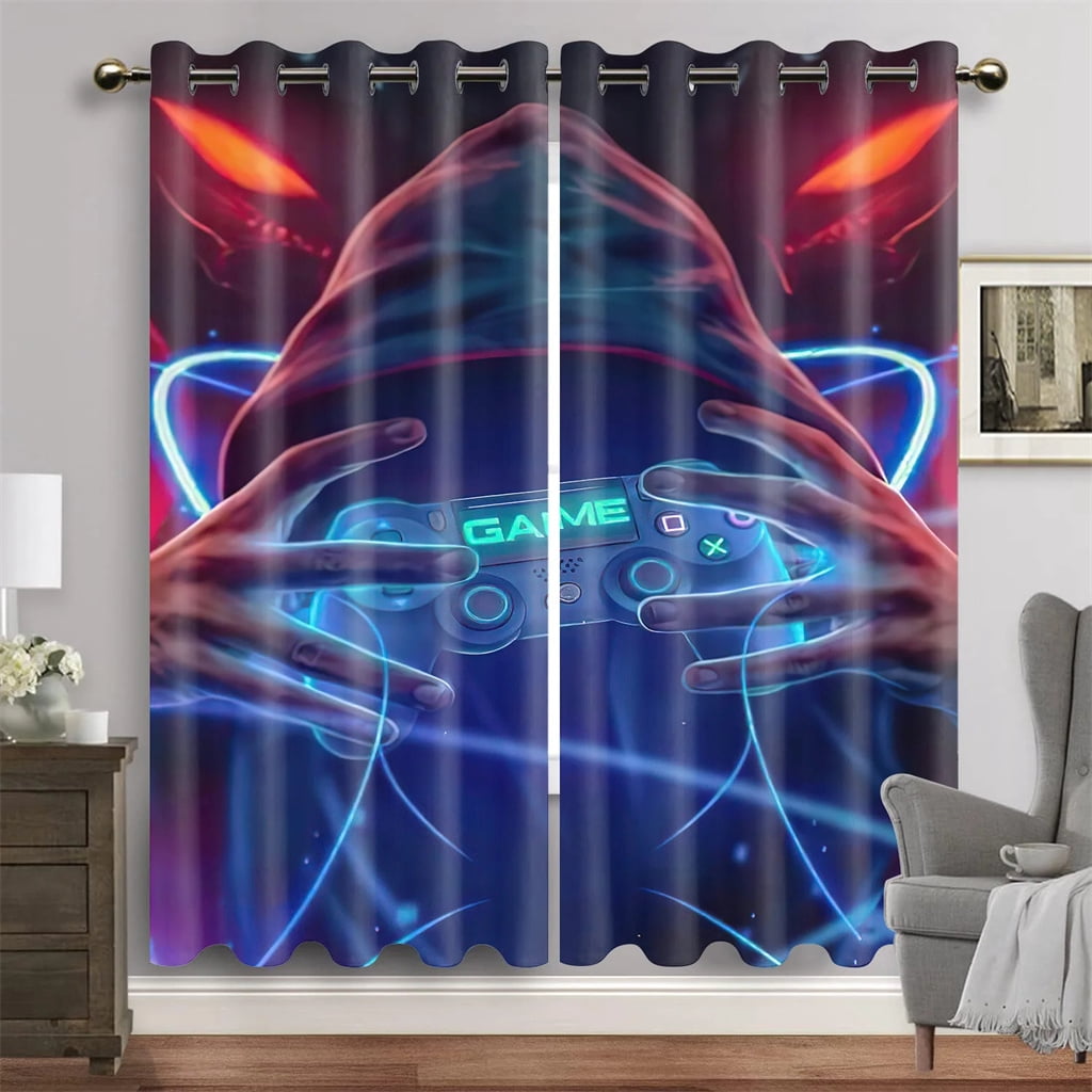 Cool Game Handle Gamepad Gaming Room Boy Window Curtain Blinds For ...