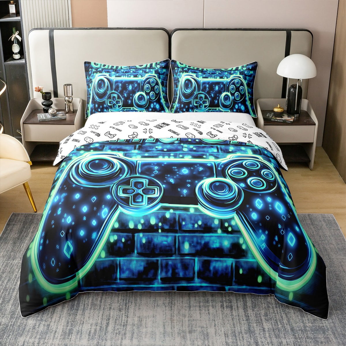 Cool Gamepad Pure Cotton Duvet Cover Twin,Boys Men Game Bedding Gamer ...