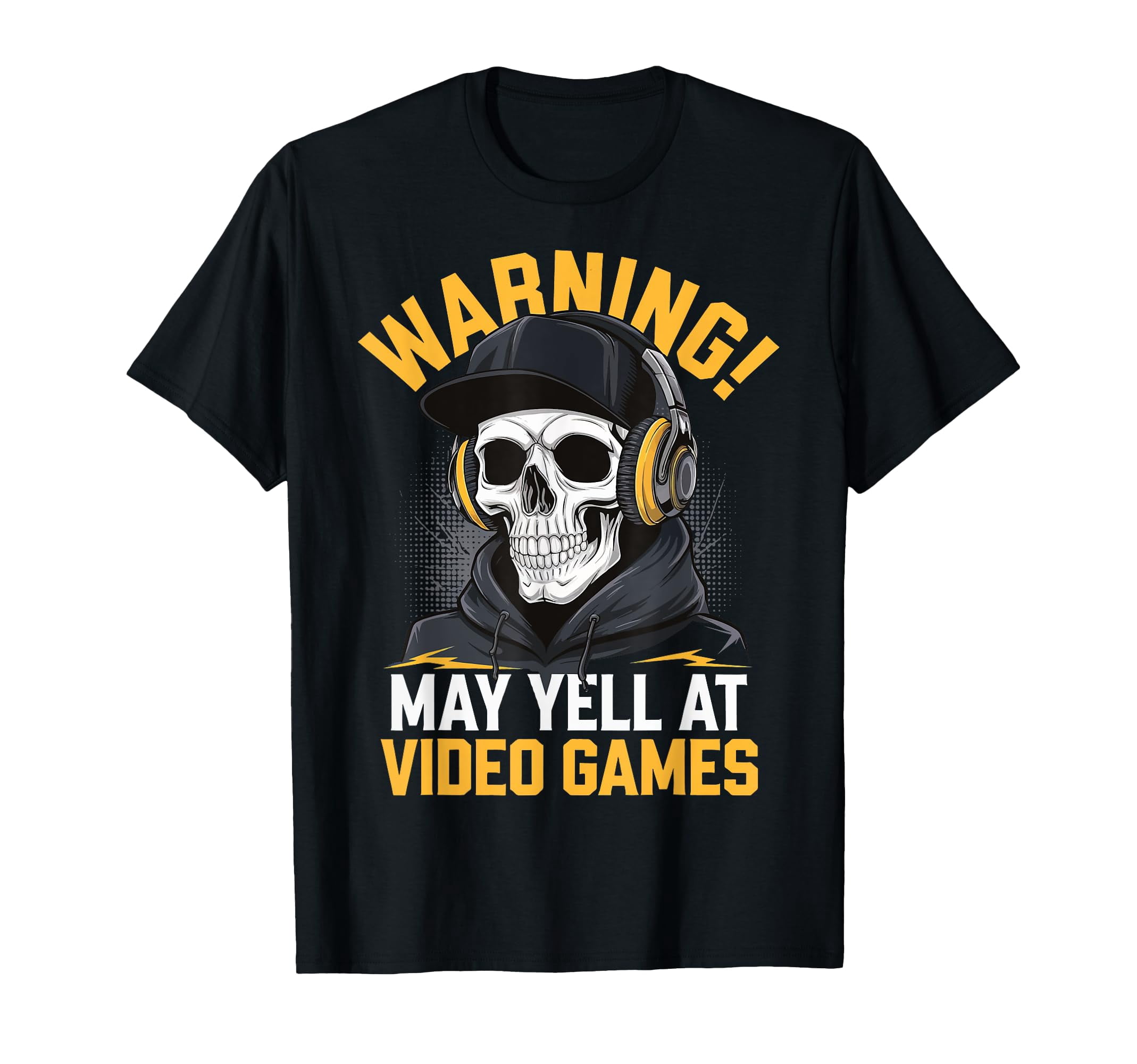 Cool Gamer Skeleton Headphones T-Shirt for Video Game Enthusiasts ...