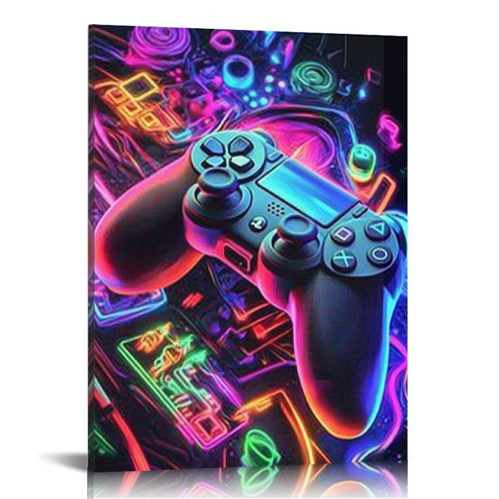 Cool Gaming Wall Art Retro Video Gamer watercolor Posters Pictures ...