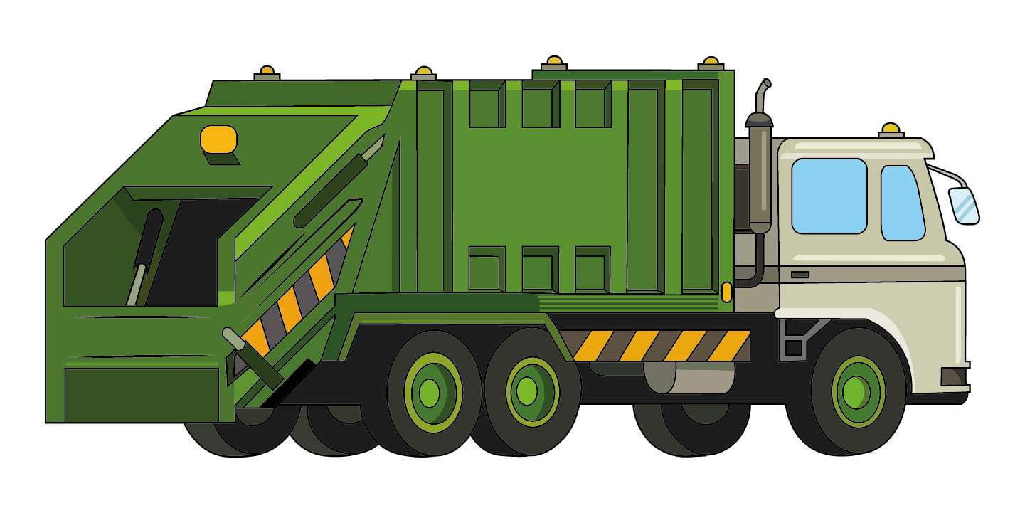 Cool Garbage Truck Artwork Vinyl Wall Decal - Disposal Vehicle for Dump ...