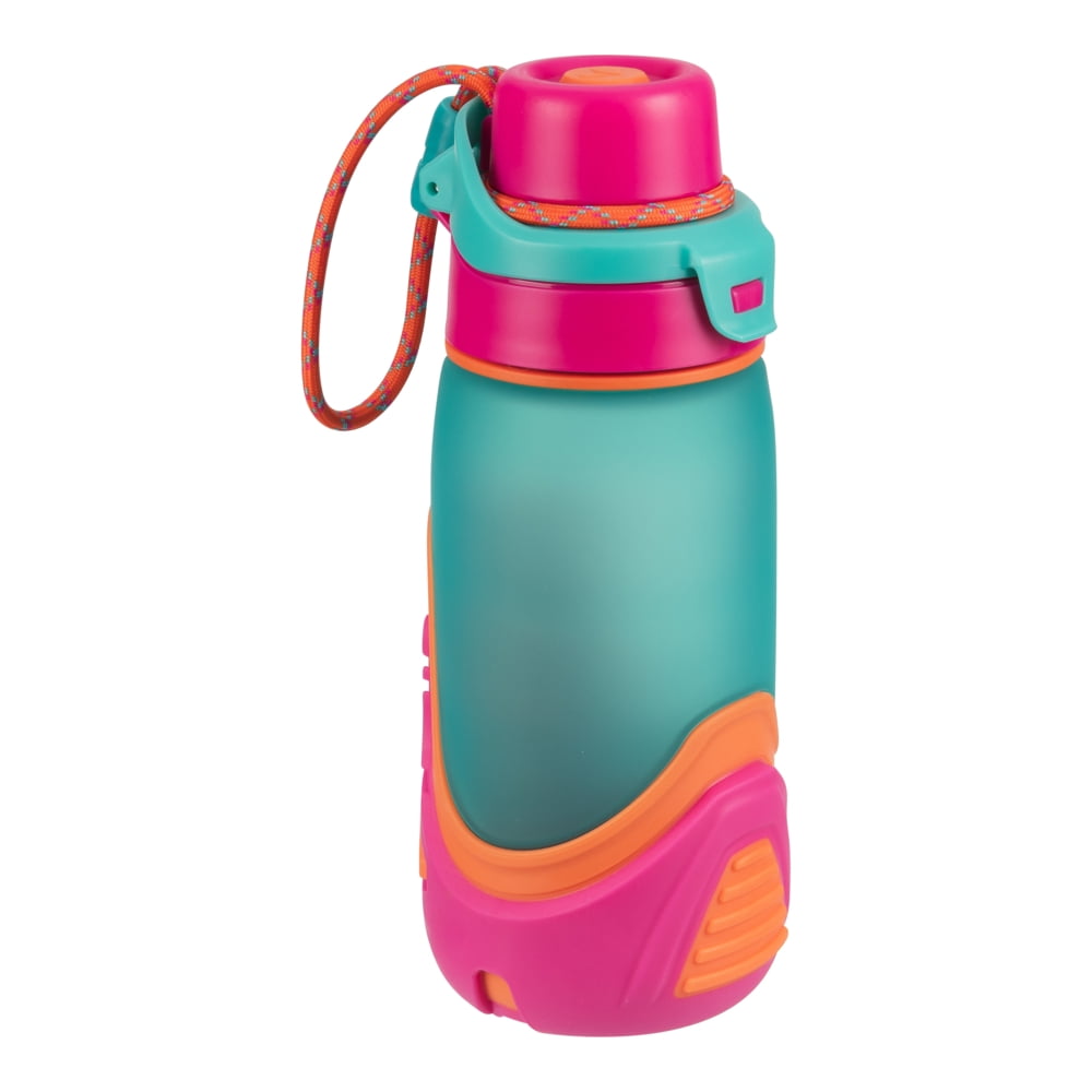 Cool Gear 16oz Plastic Treadz Water Bottle, Pink and Teal Design with ...