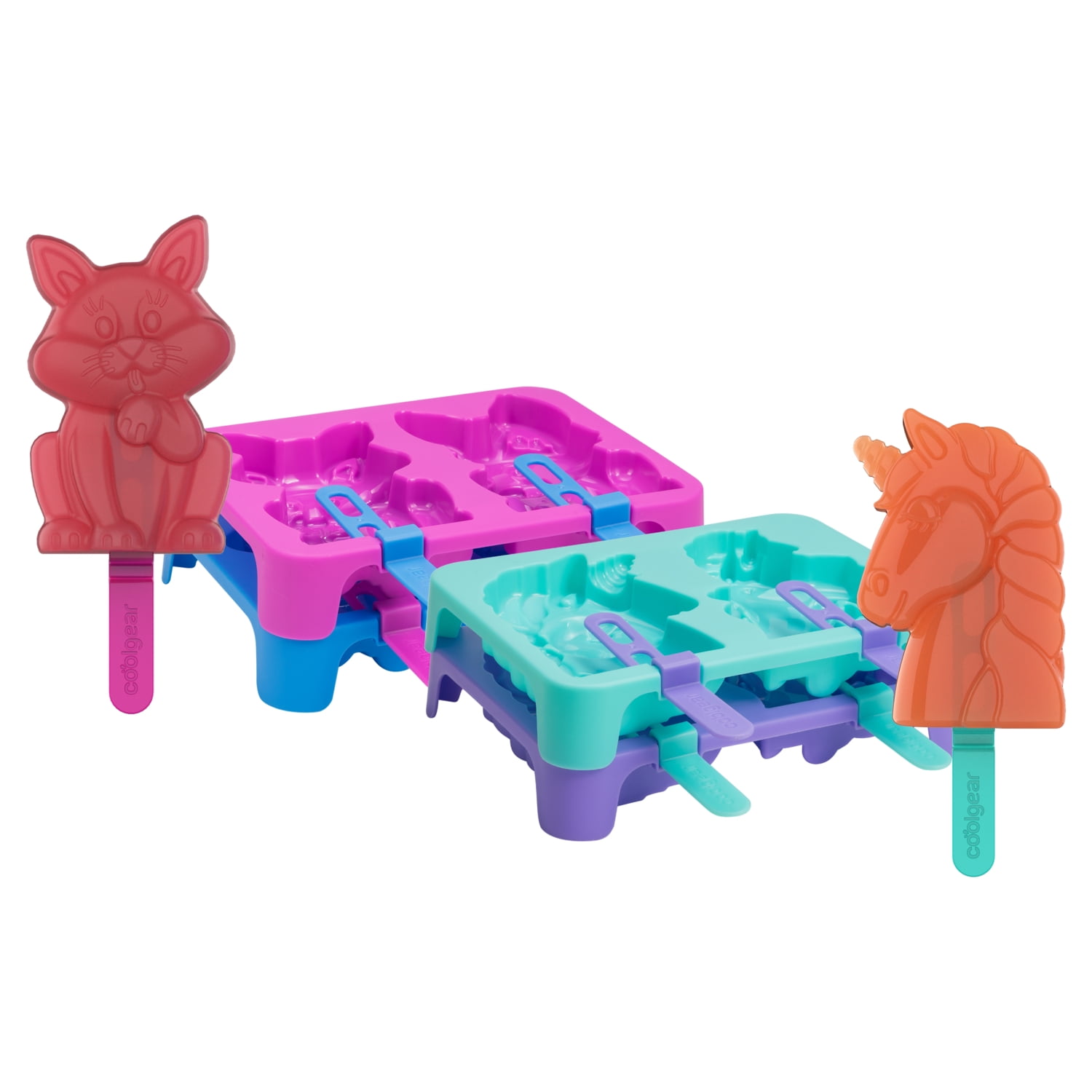 Cool Gear 2-Pack Stackable Ice Pop Trays | 8 Total Jumbo DIY Popsicle ...