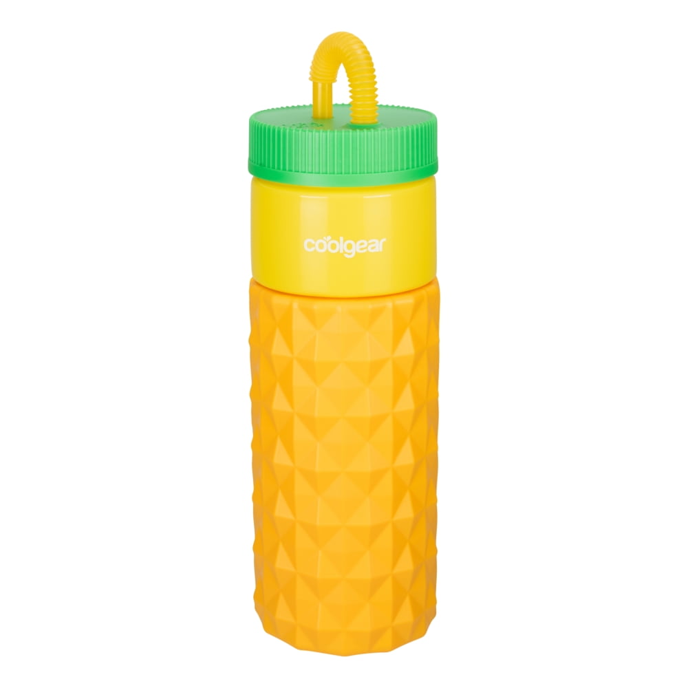 Cool Gear 24oz Plastic Retro Squishy Water Bottle, Prism Yellow with ...