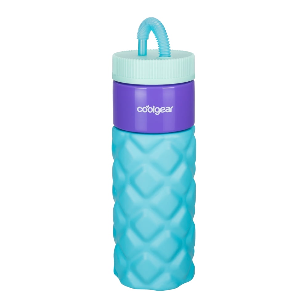 Cool Gear 24oz Retro Squishy Water Bottle Blue Foam Grip Resealable ...