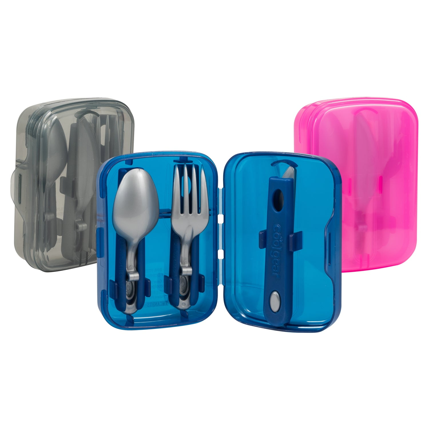 Cool Gear 3-Pack Travel Reusable Utensil Set with Slider Carry Case ...