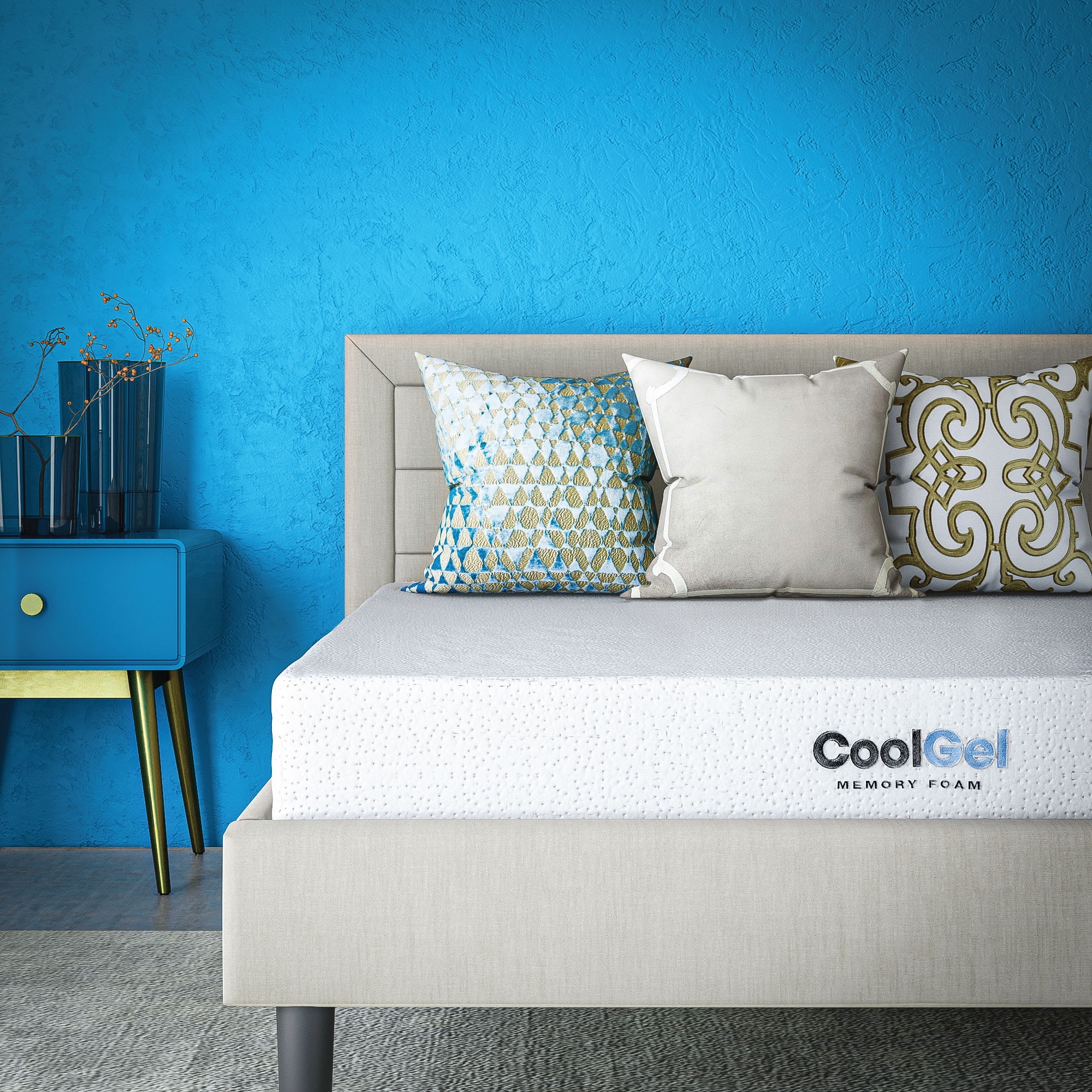 Cool Gel 8" Short Queen Medium Tight Top Gel Memory Foam Mattress ...