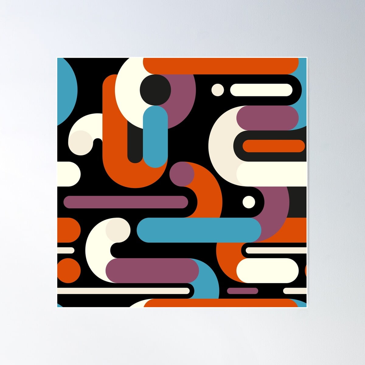 Cool Geometry No.1 Poster Wall Art, Modern Wall Decor For Living Room Bedroom, 24x24 UNFRAMED ...