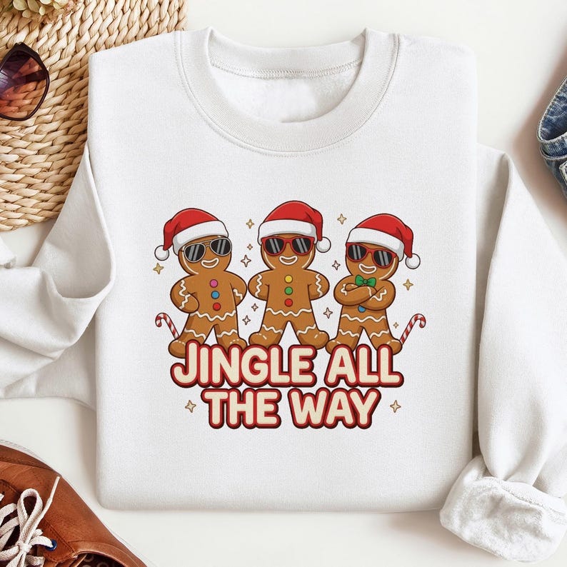 Cool Gingerbread Christmas Festive sweatshirt, Jingle All The Way ...