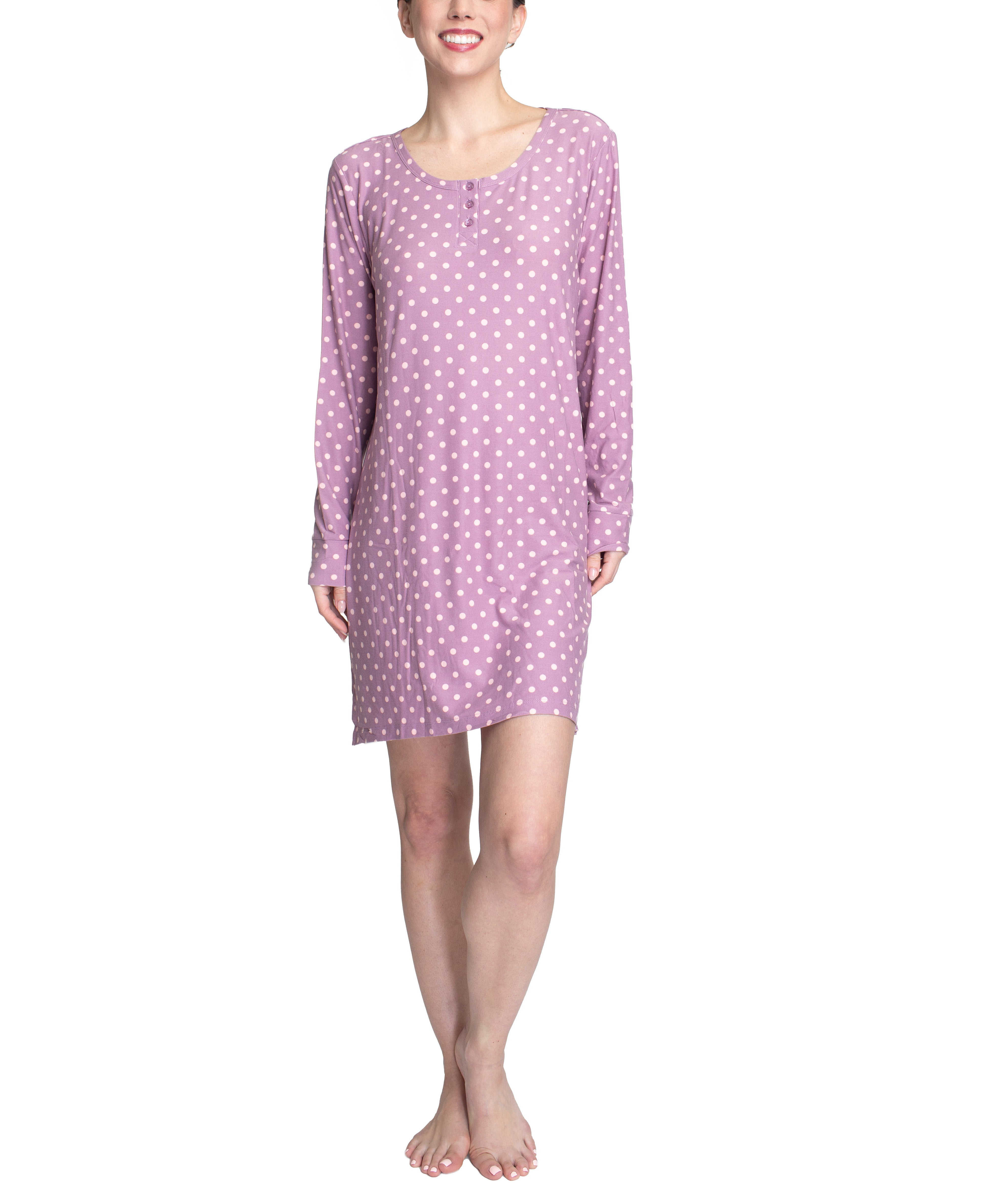Cool Girl Women's Dashing Through Sleepshirt, Nightgown Sleepwear, Dot ...