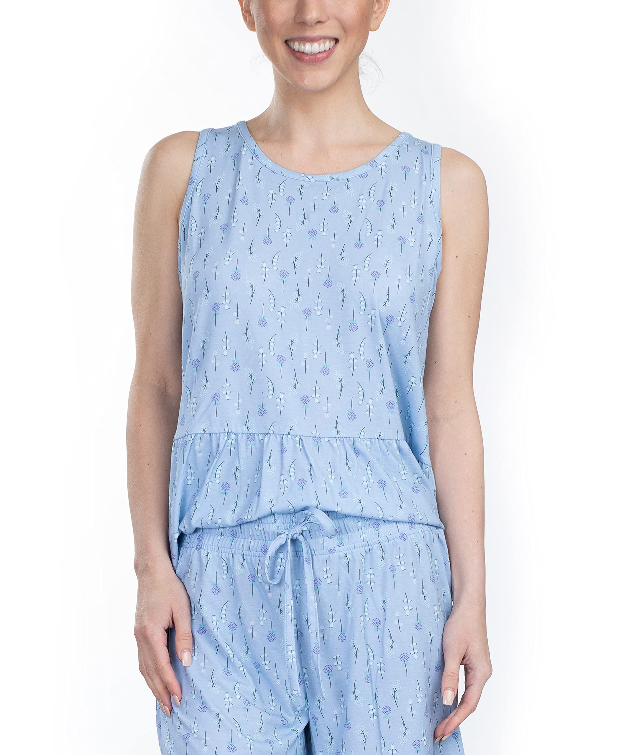 Cool Girl Women's Keep it Basic Cooling Printed Sleep Tank Top with ...