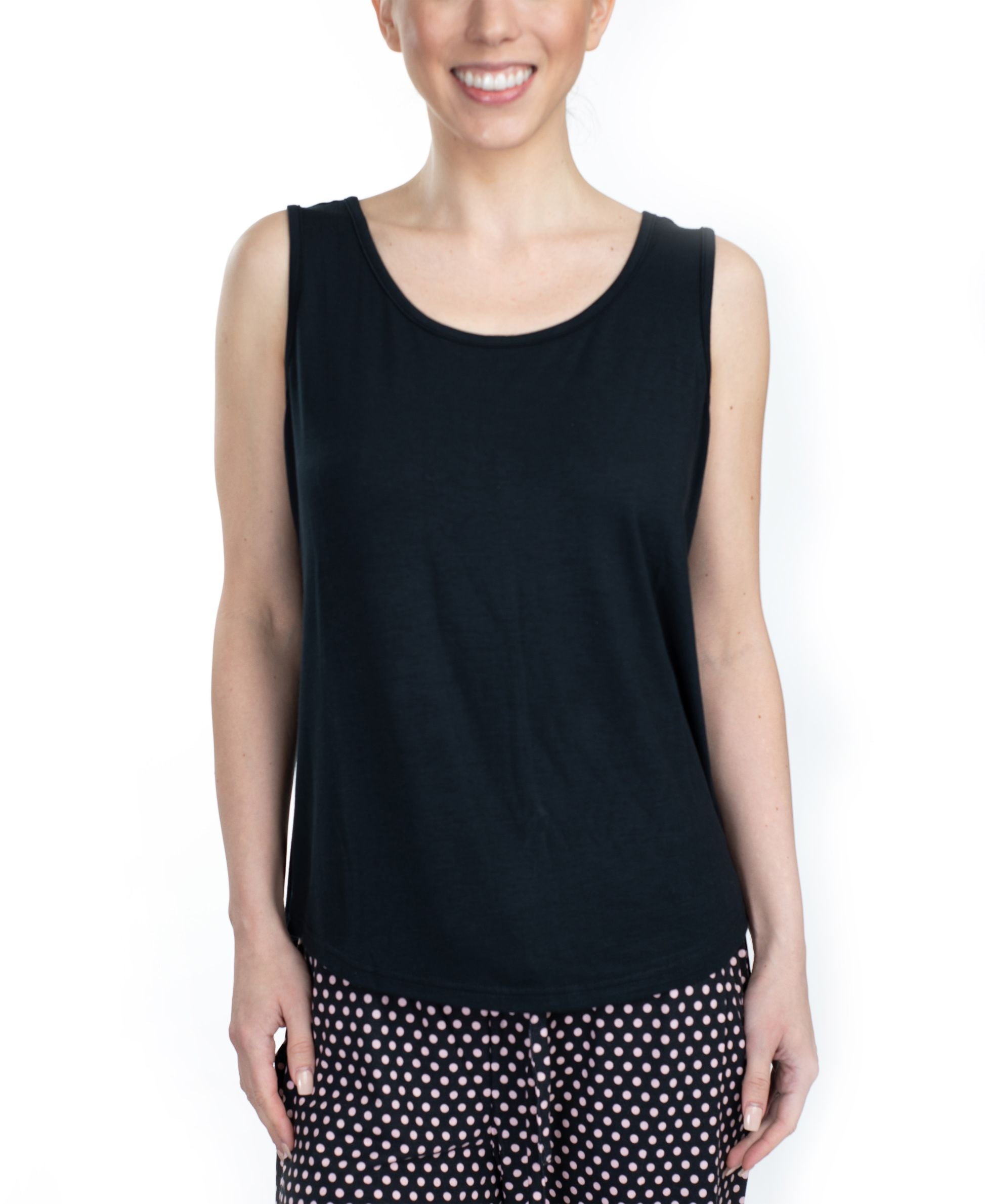 Cool Girl Women's Keep it Basic Cooling Tank with Back Vent Slit Sleep ...