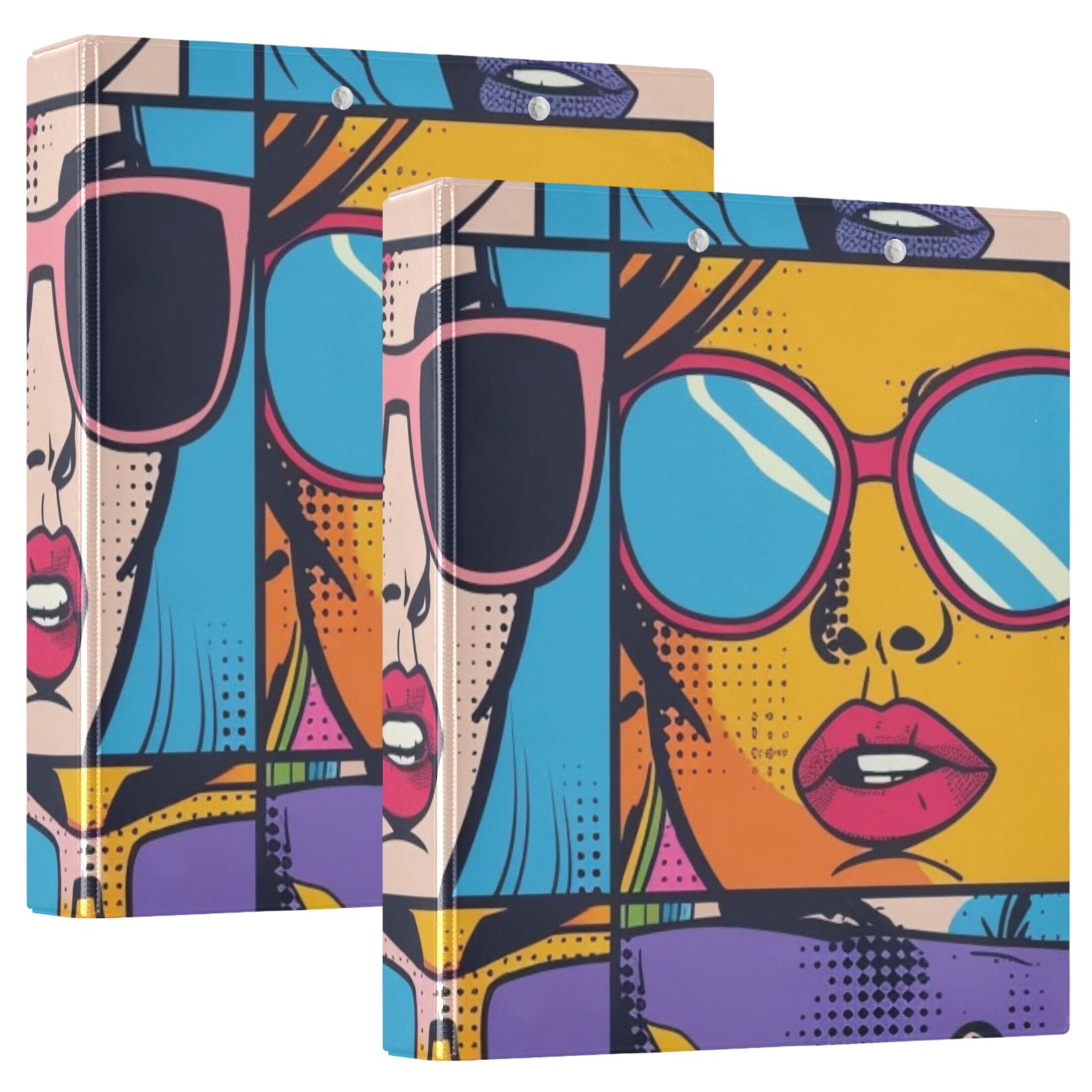 Cool Girls Face 3 Ring Hardcover Binders 1.5" Round Rings for Letter ...