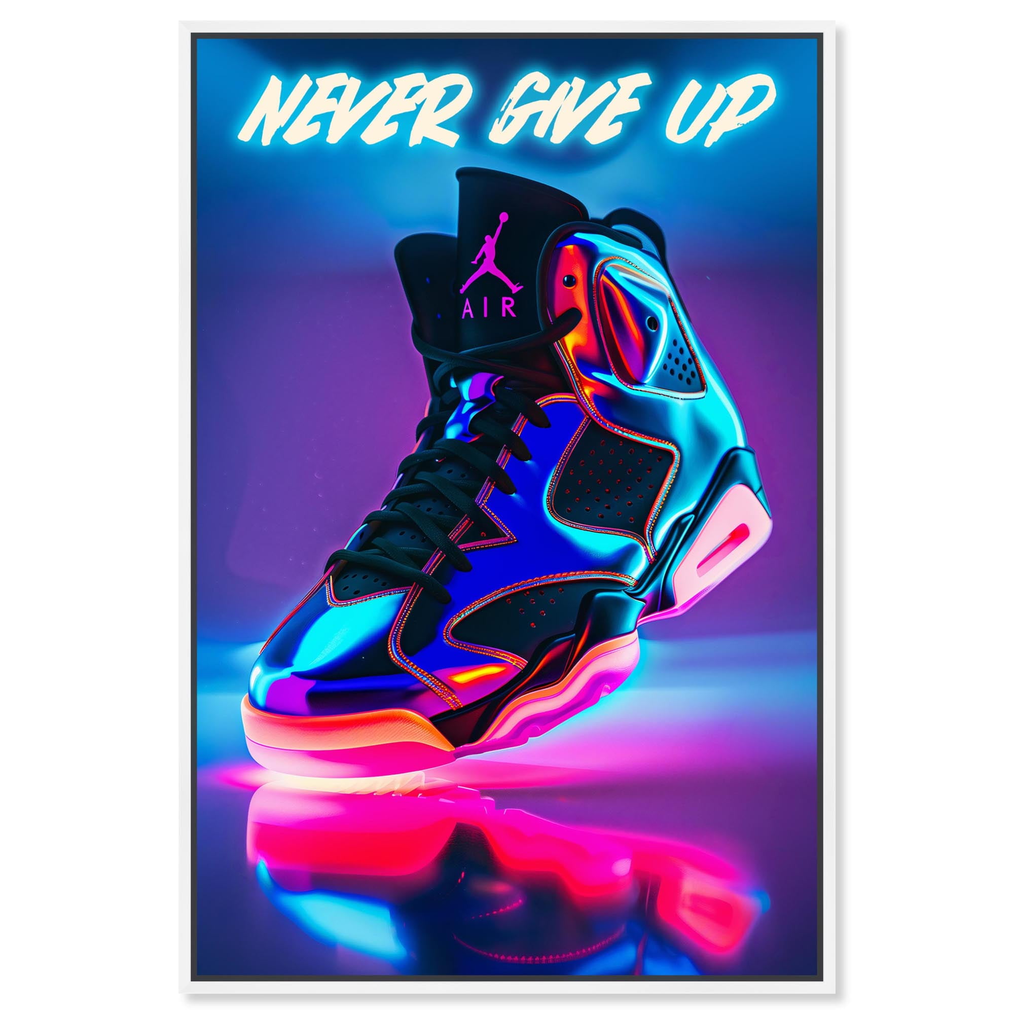 Cool Glow Sneaker Hype Canvas Sneaker Art Print by Art Remedy, White ...