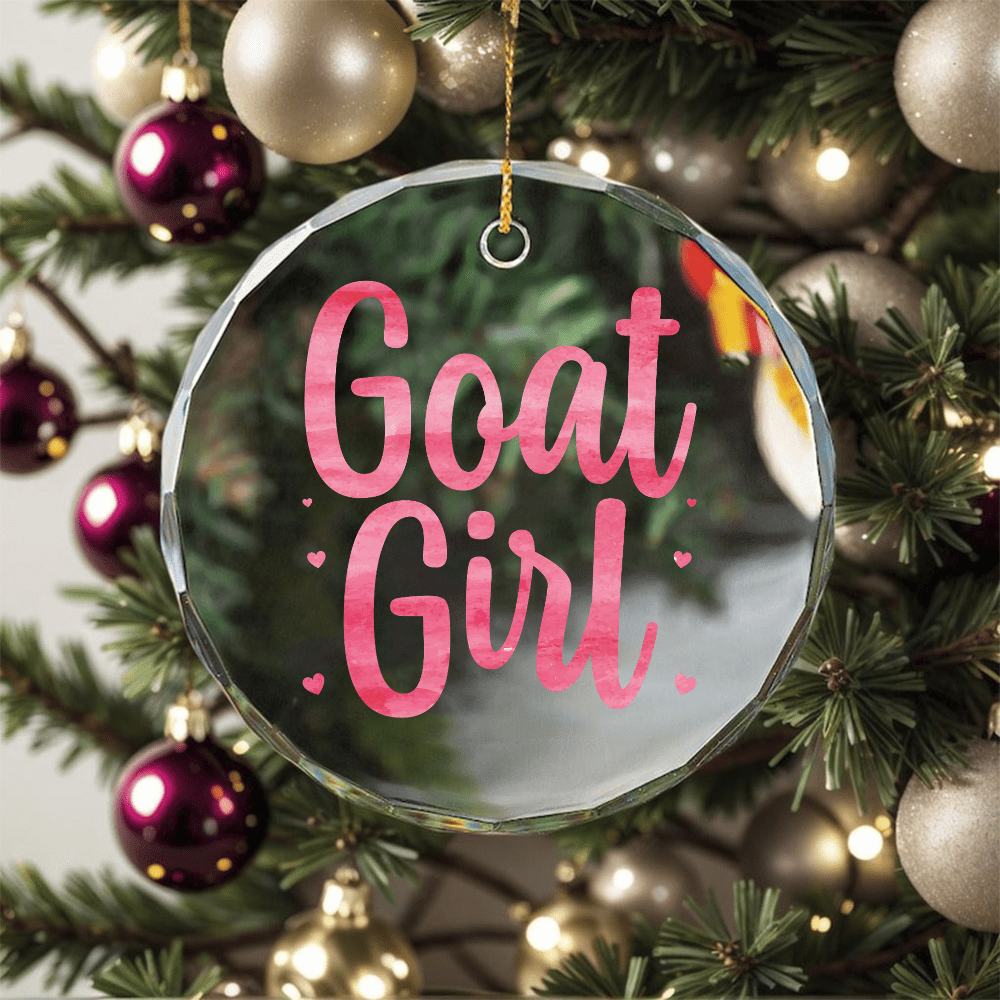 Cool Goat Design For Animal Farming Goat Lover Ornament, Crystal Glass ...