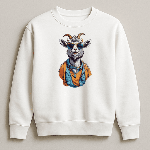 Cool Goat Design Retro Farm Inspired Funny Illustration Graphic ...
