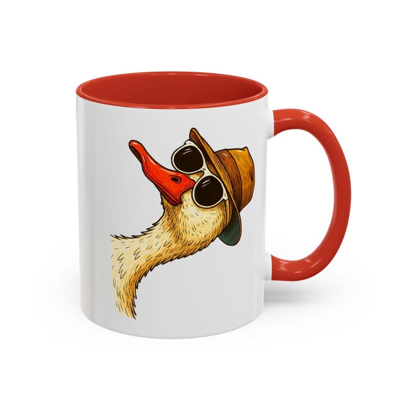 Cool Goose Mug with Sungla1sses and Hat, Funny Duck Coffee Cup, Silly ...