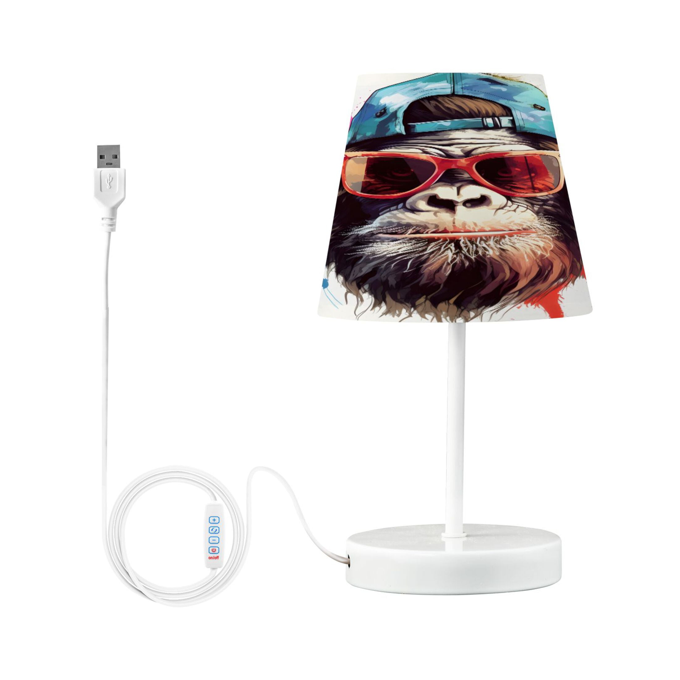 Cool Gorilla and Sunglasses Desk Lamp LED Table Nightstand Lamps with 3 ...