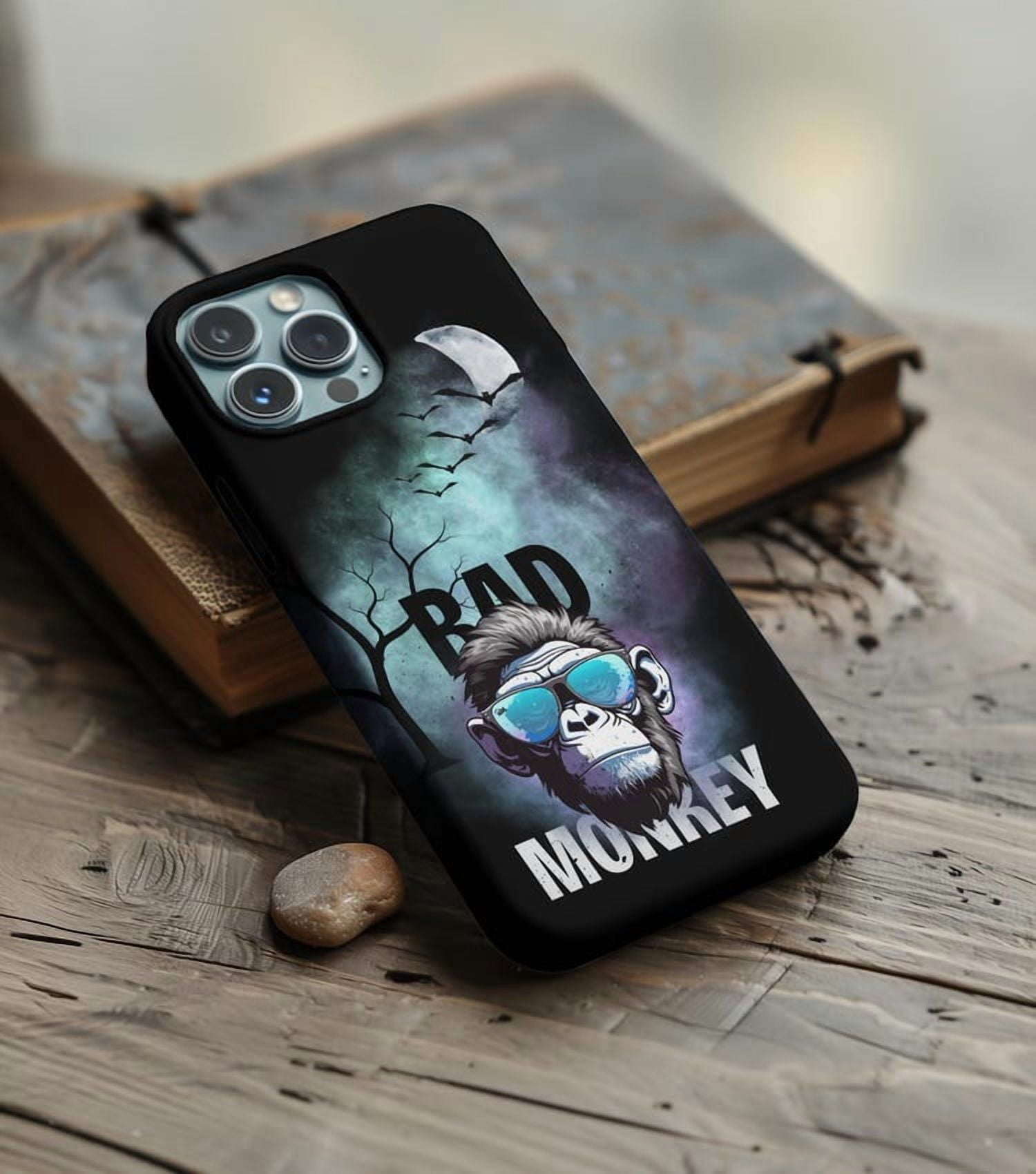 Cool Gorilla in Shades Bad Monkey Phone Case for iPhone 11 to 17 Funny ...