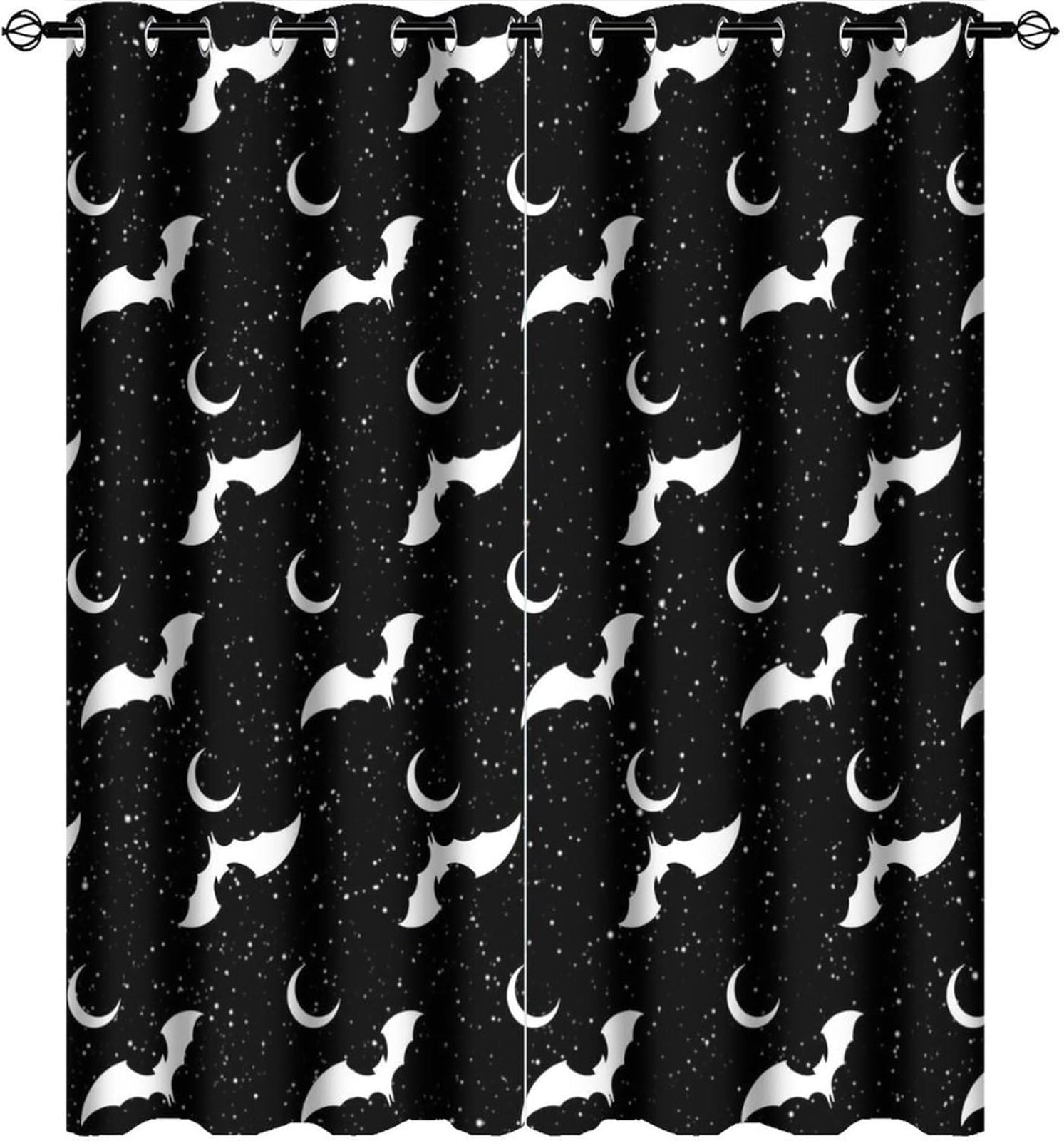 Cool Gothic Halloween Bat Blackout Curtain Horror Halloween Moon Black ...