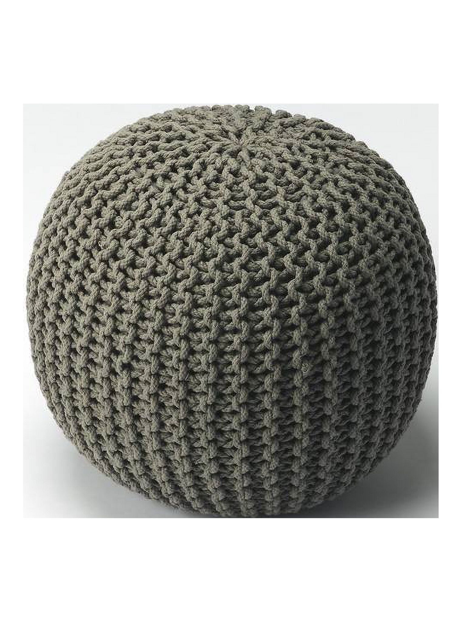 Cool Gray Woven Pouf Ottoman - Walmart.com
