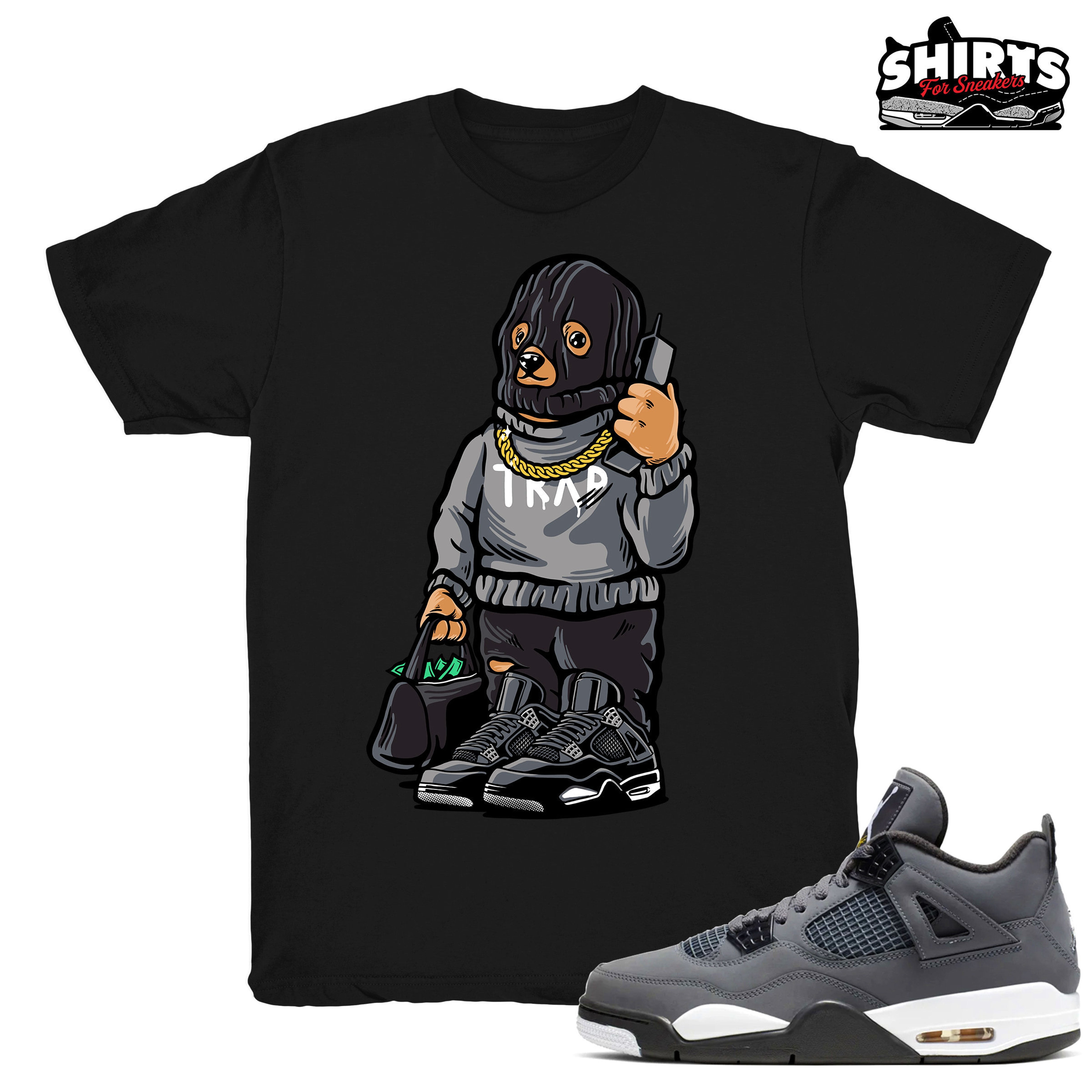 Cool Grey 4 shirt | Trap Bear - Match Retro 4 Cool Grey / Black tee ...