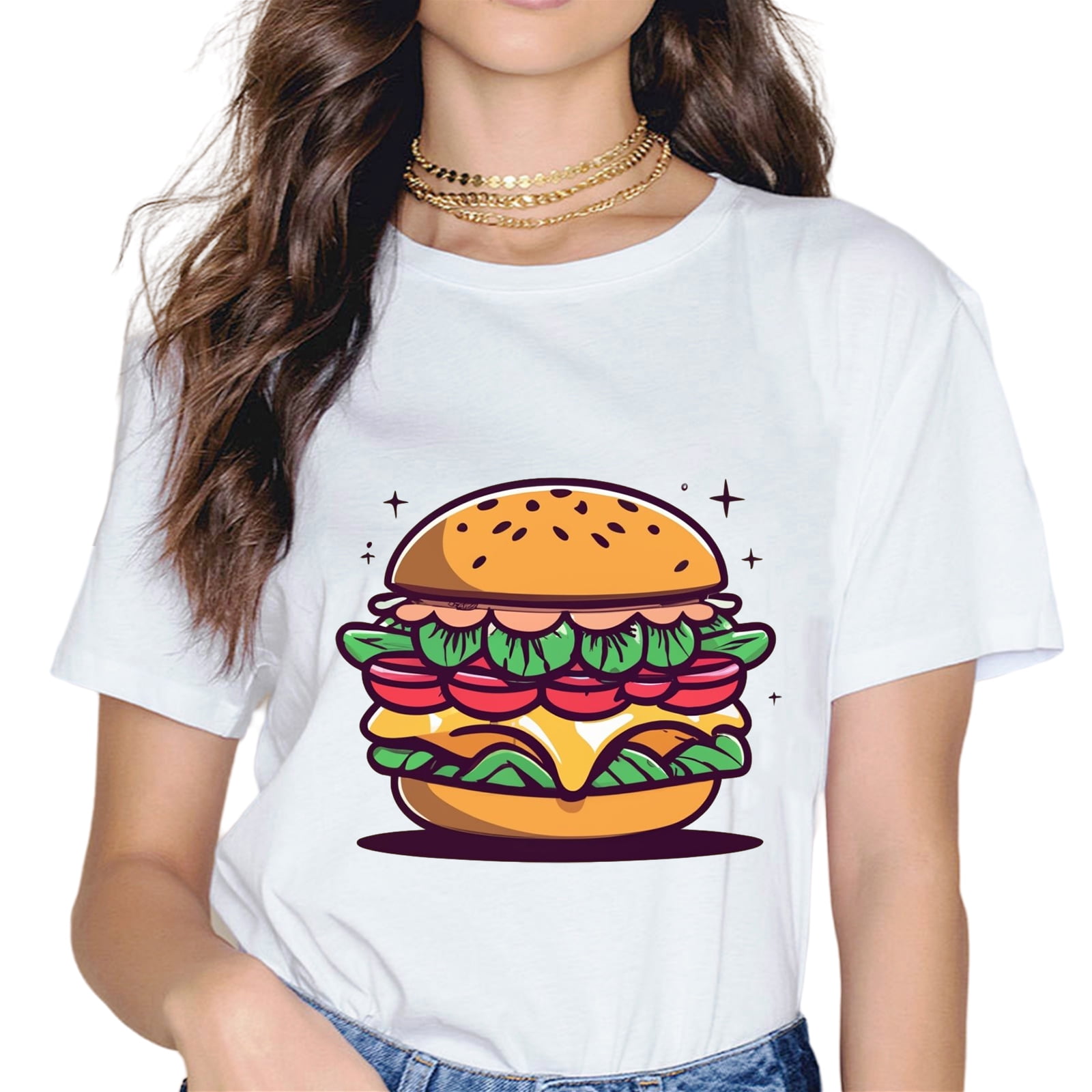 Cool Hamburger Art Minimalist Burger Cheeseburger T-Shirt - Walmart.com