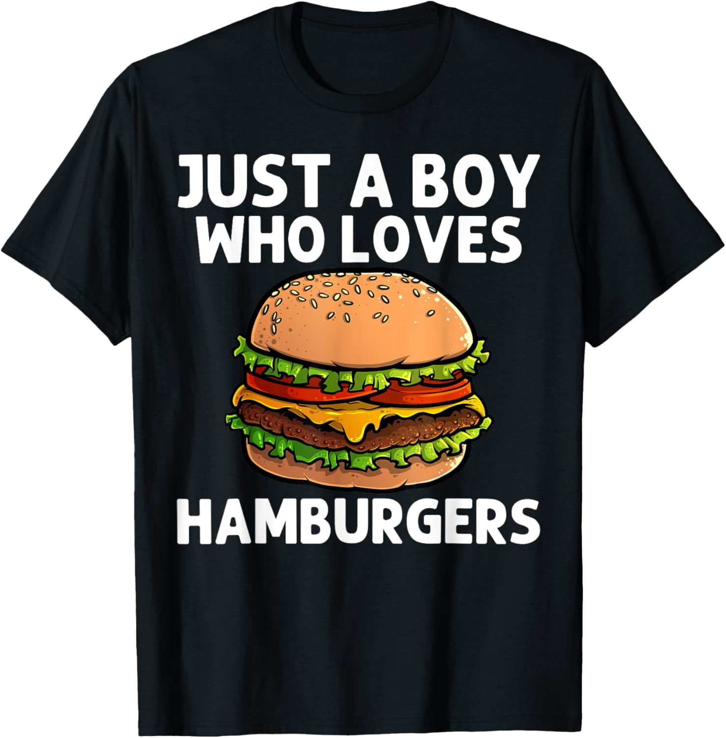 Cool Hamburger For Boys Kids Burger Cheeseburger Fast Food T-Shirt ...