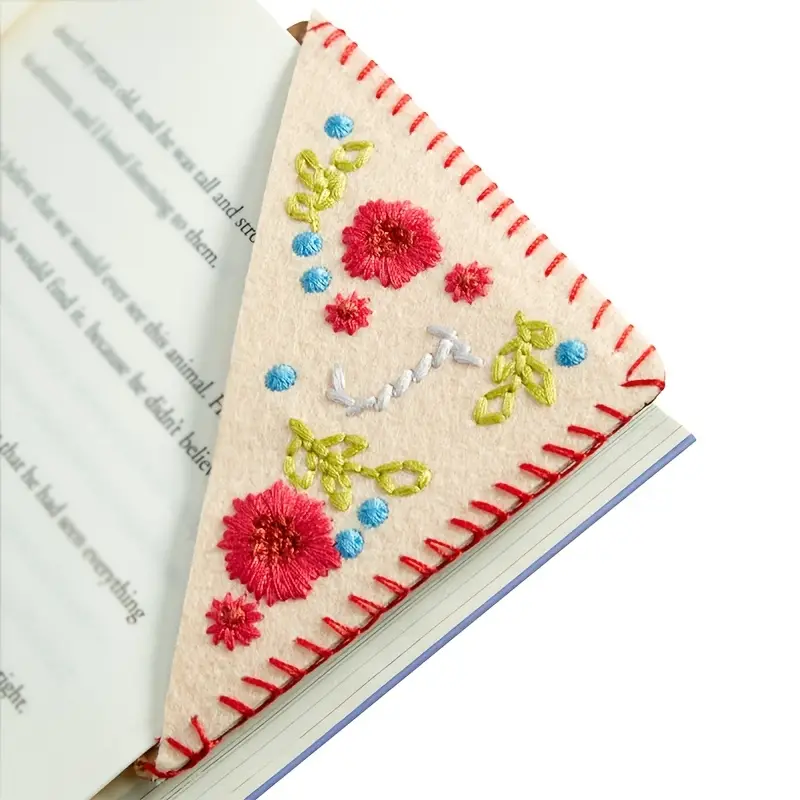 Cool Hand Embroidered Corner Bookmark, Hand Sewn Felt Corner Alphabet ...
