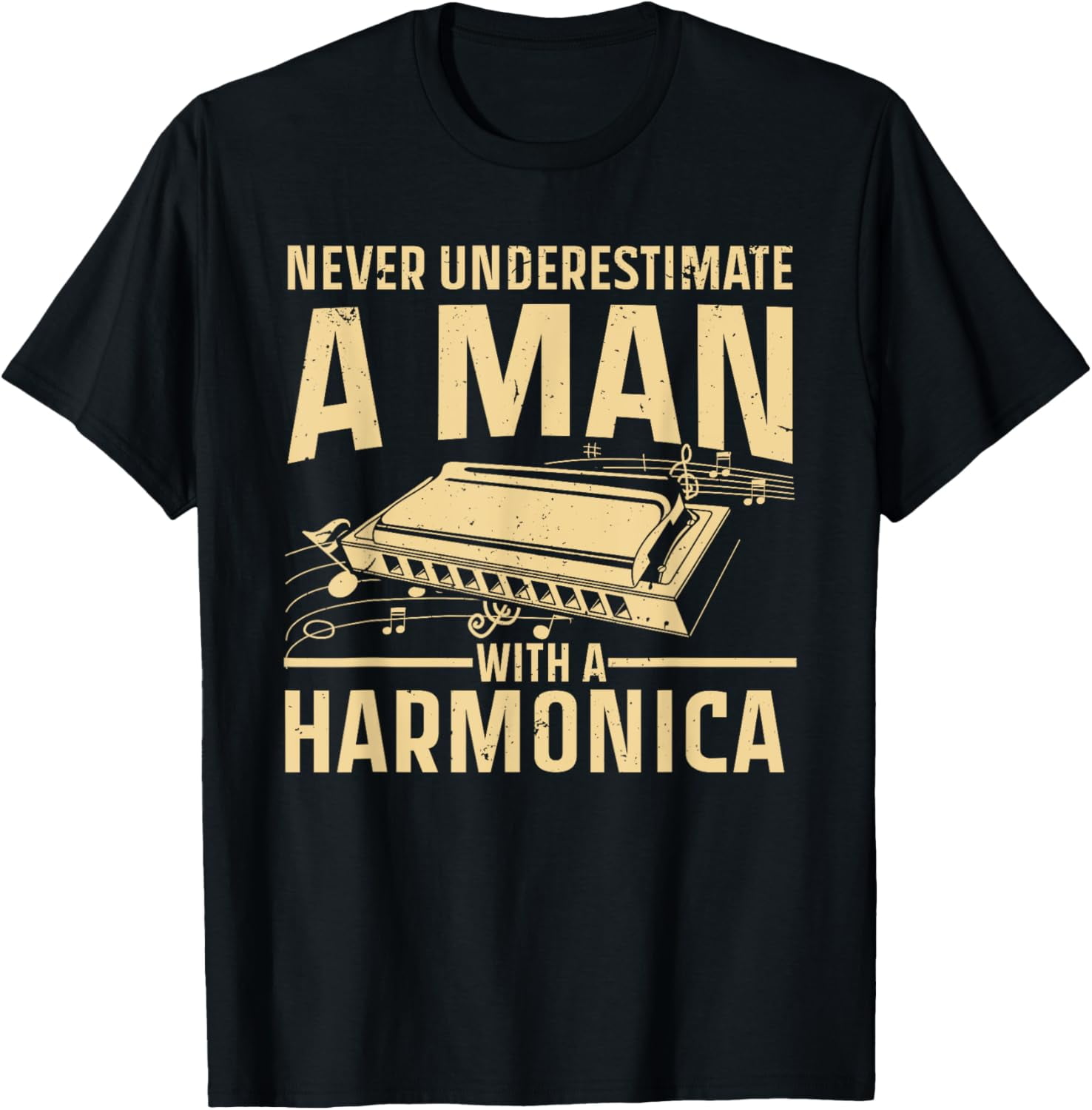 Cool Harmonica Art For Men Boys Harmonica Player Instrument T-Shirt - Walmart.com