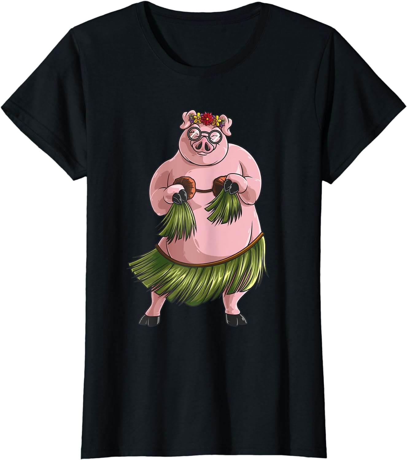 Cool Hawaiian Luau Pig | Funny Boar Lover Hula Dancing Gift T-Shirt ...